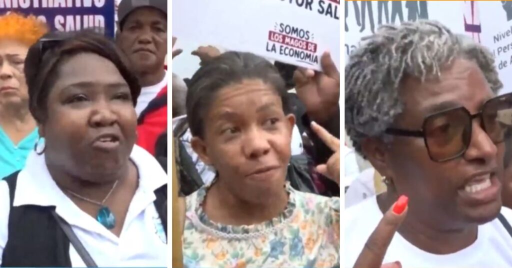 Conserjes y secretarias protestan por salario de 10 mil pesos - Antena 7